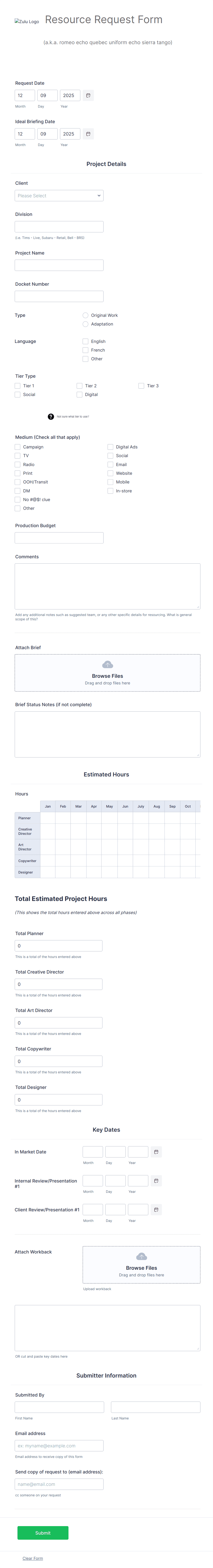 Resource Request Form Template | Jotform