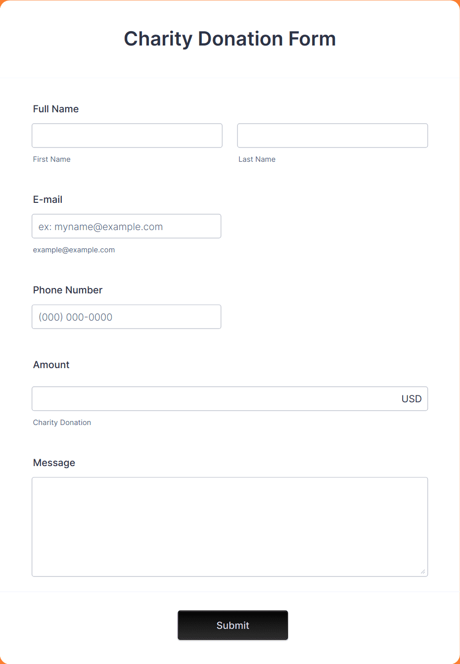 Responsive Charity Donation Form Template | Jotform