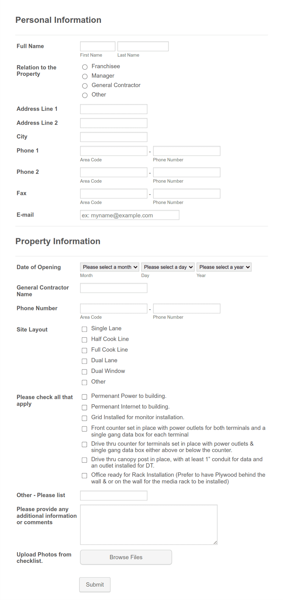 Restaurant Pos Installation Form Template | Jotform