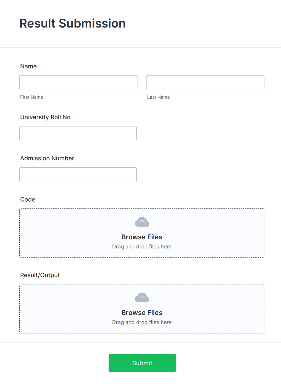 Result Submission Form Template | Jotform