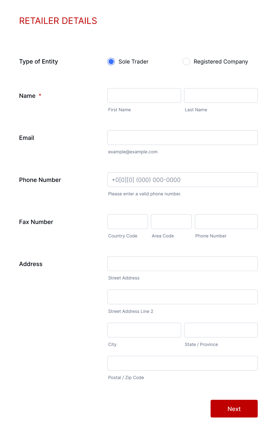 Retailer Application Form Template | Jotform