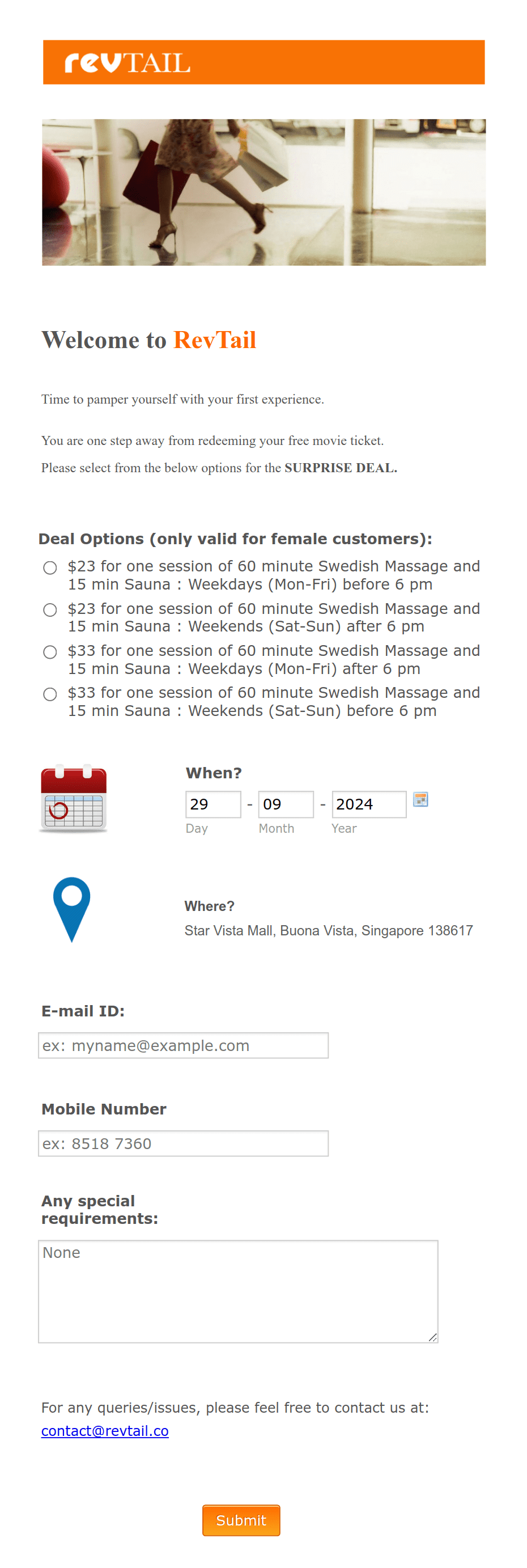 Massage Reservation Form Template | Jotform