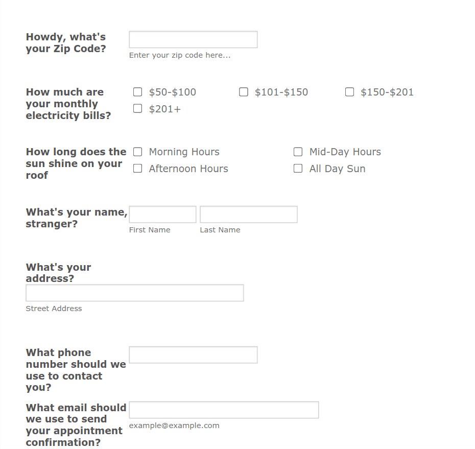 Solar Sell Temp Form Template | Jotform