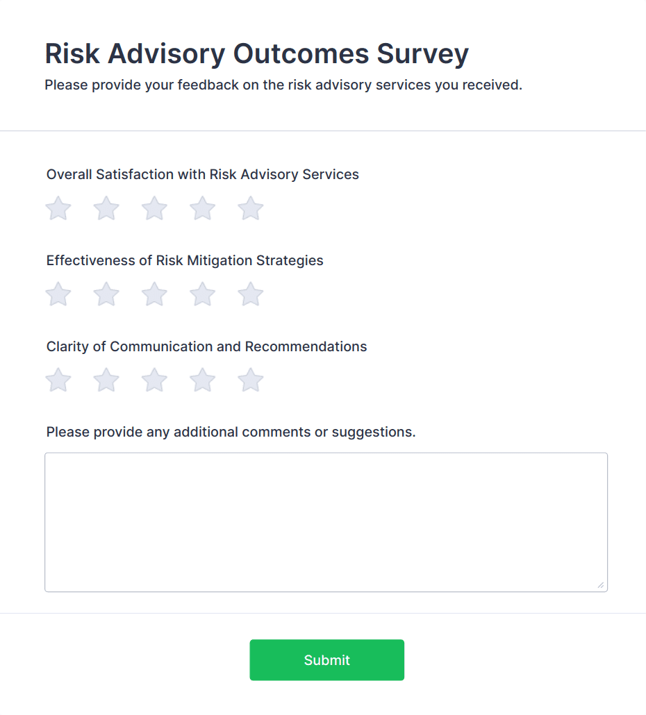 Risk Advisory Outcomes Survey Form Template | Jotform