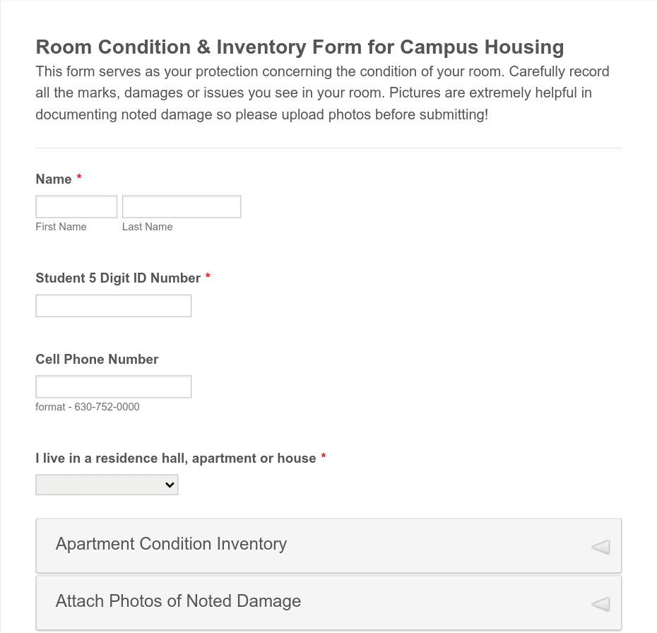 Room Condition Form Template | Jotform
