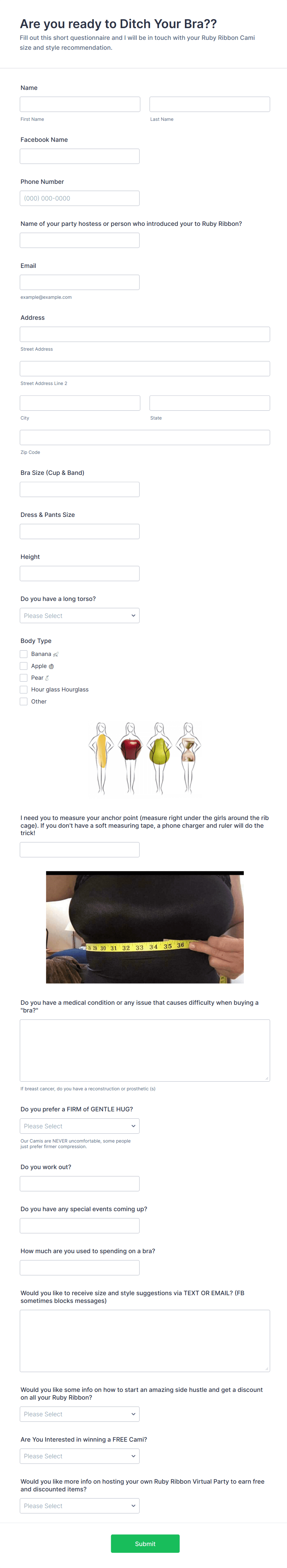 Ruby Ribbon Fit Form Template | Jotform
