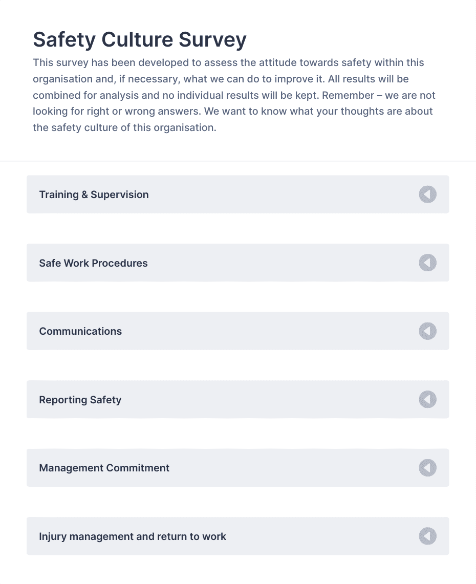 Safety Culture Survey Form Template | Jotform