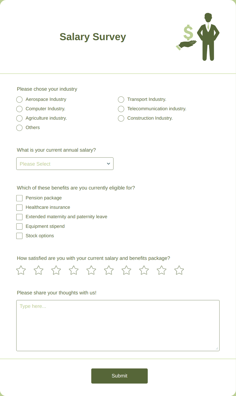 Salary Survey Form Template | Jotform