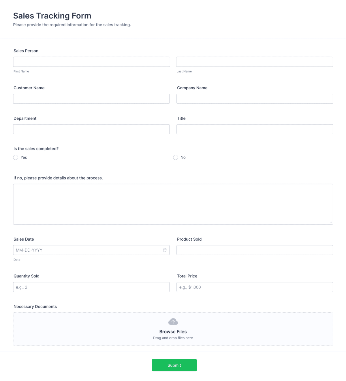 Sales Tracking Form Template | Jotform