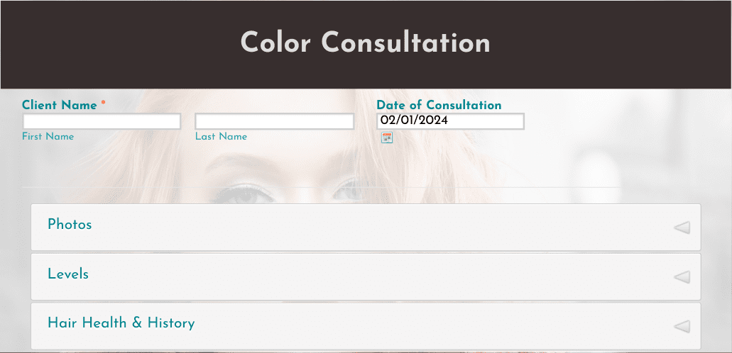Salon Vici Color Consultation Form Template | Jotform