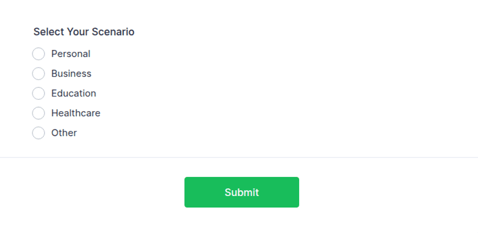 Scenario Selection Form Template | Jotform