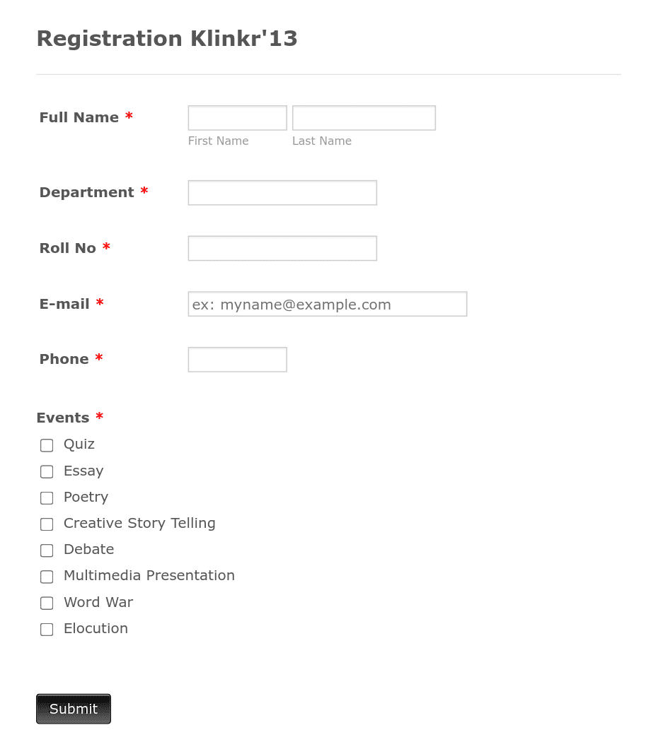 School Event Registration Form Template | Jotform