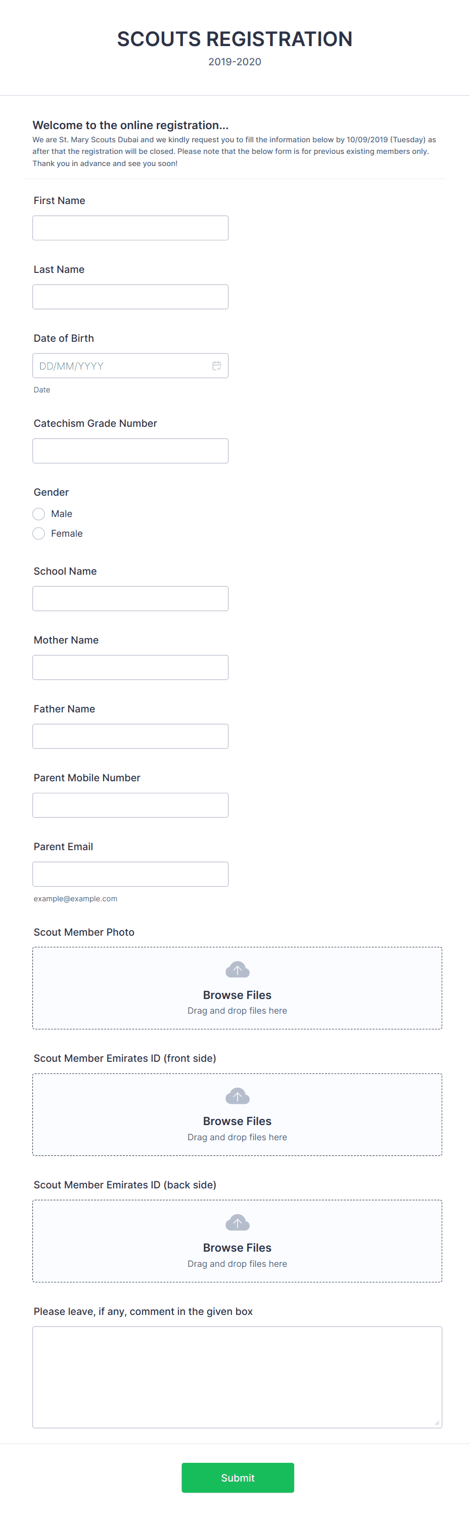 Scouts Registration Form Template | Jotform
