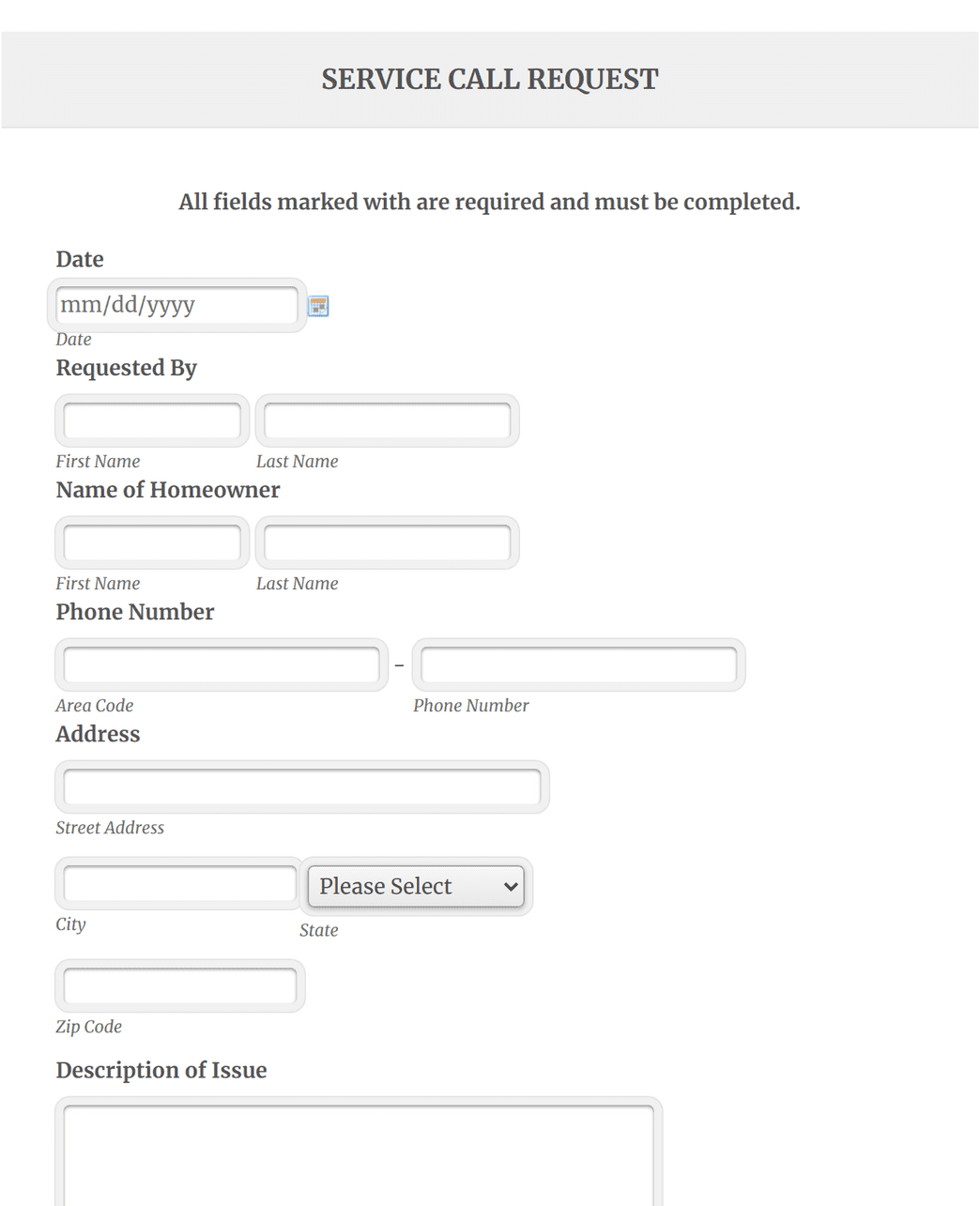 Service Call Request Form Template | Jotform