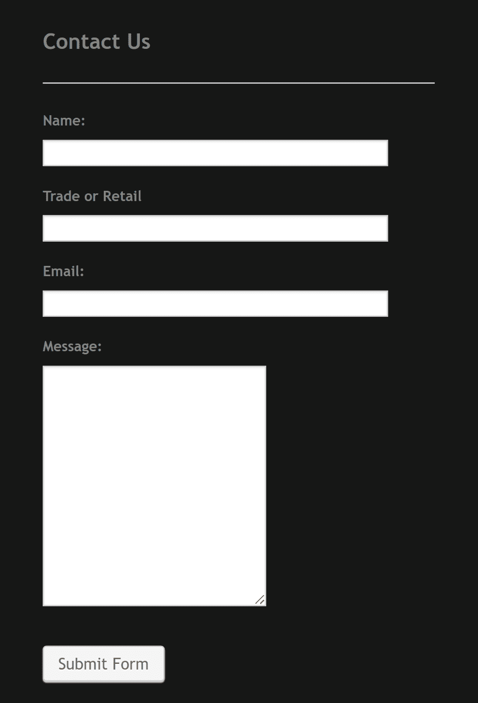 Simple Dark Themed Contact Form Template | Jotform