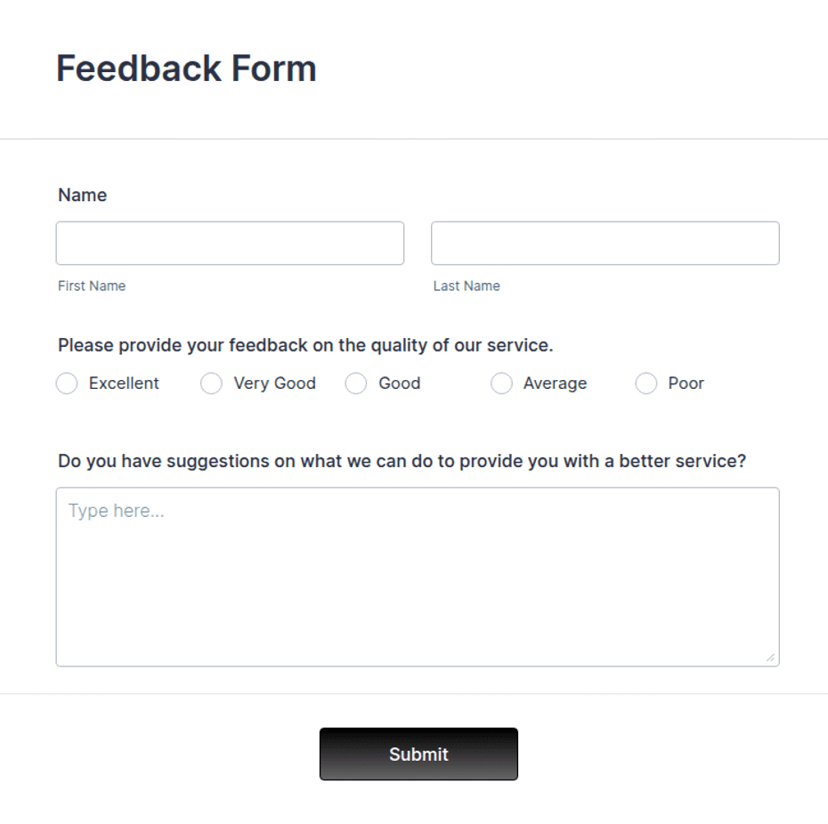 Simple Feedback Form Template | Jotform