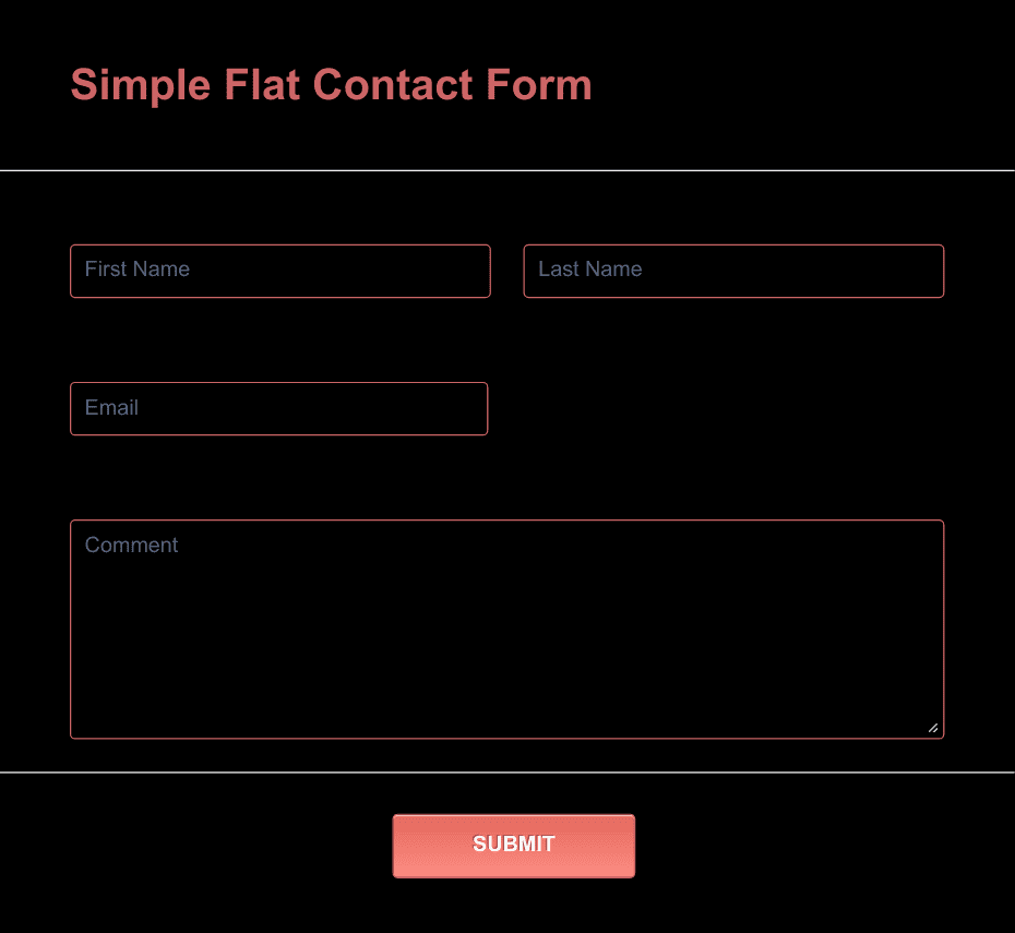 Simple Flat Contact Form Template | Jotform