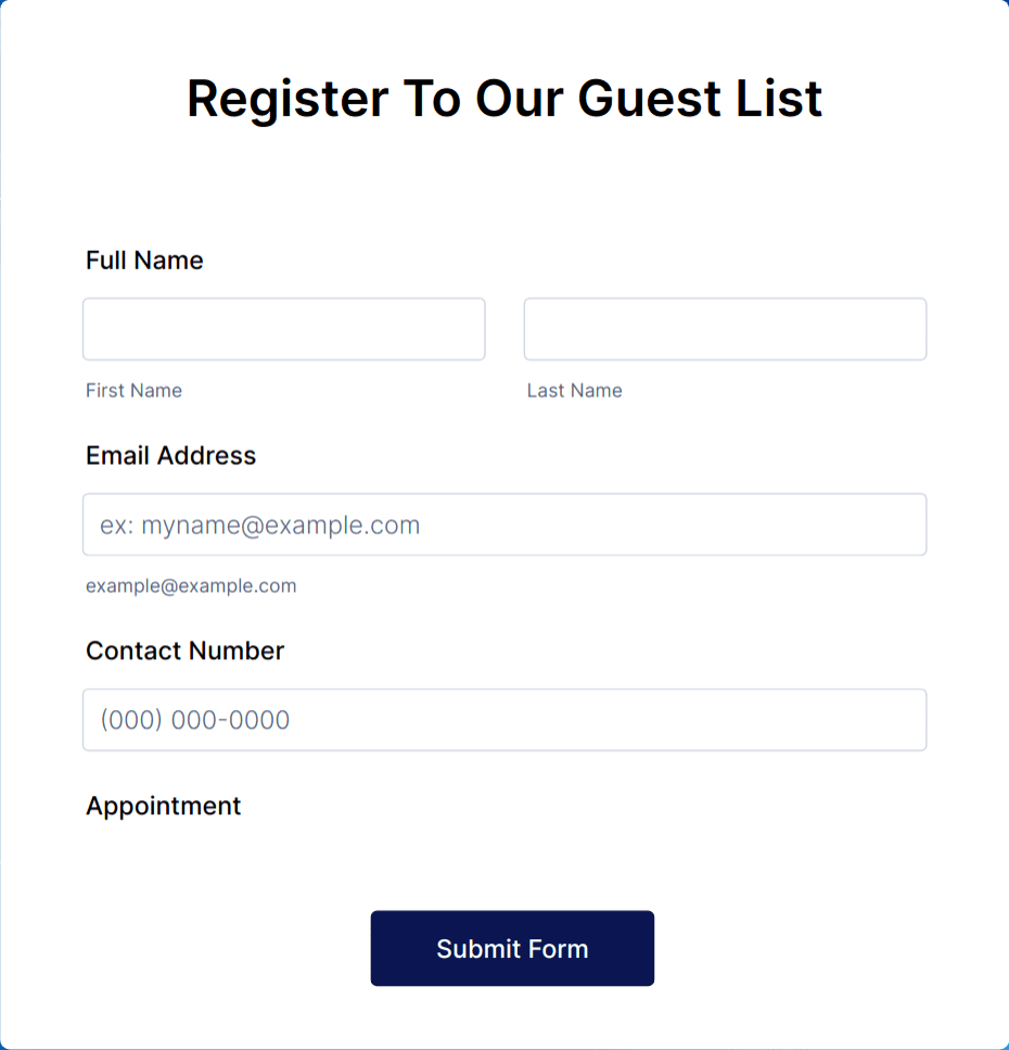 Simple Guest List Form Template | Jotform