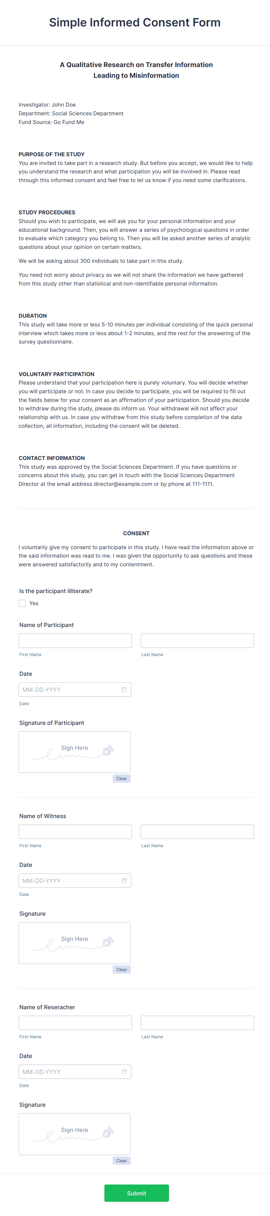 Simple Informed Consent Form Template | Jotform