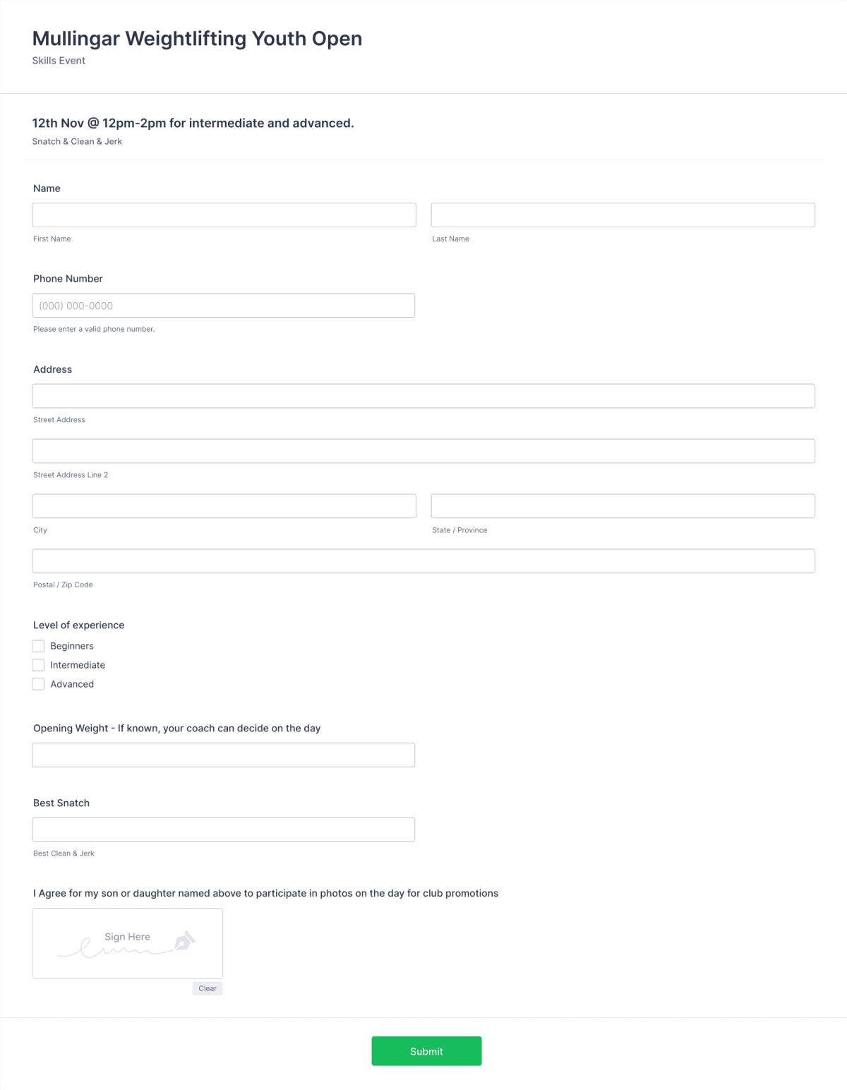 Skills Event Application Form Template | Jotform