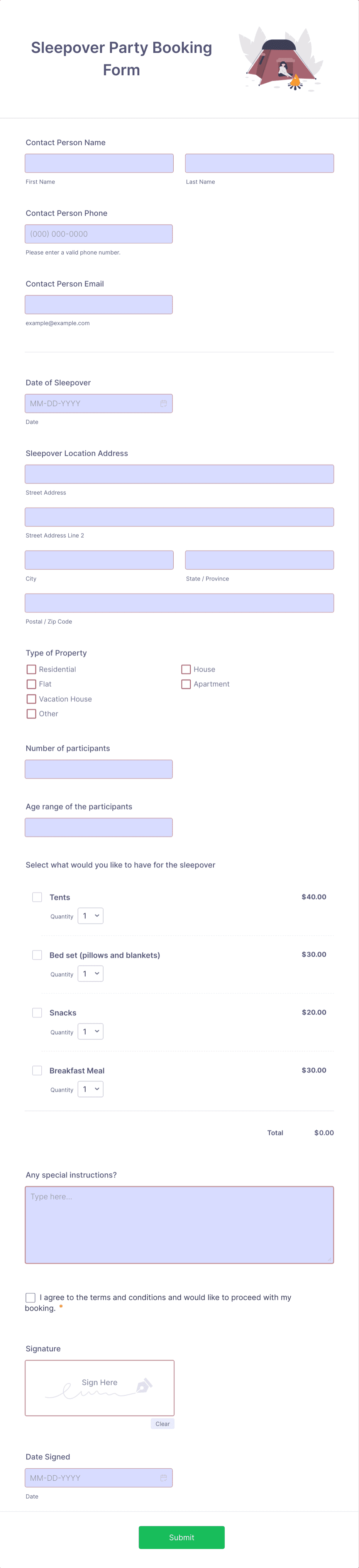 Sleep Over Printable Paper