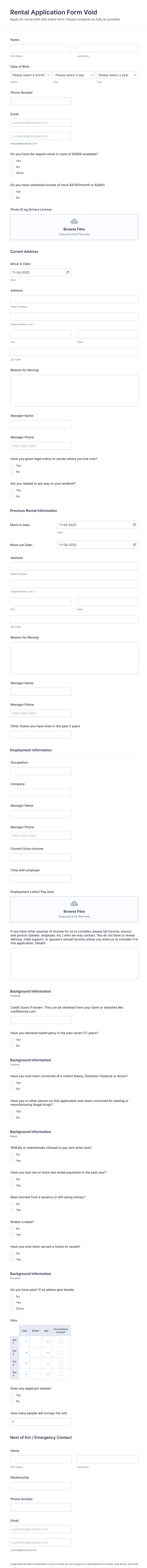 Smart Rental Application Form Template | Jotform