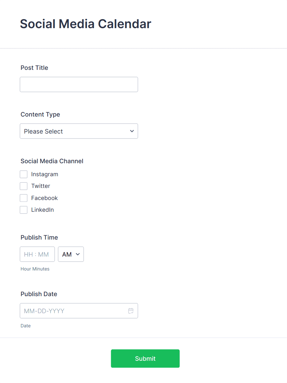 Social Media Content Request Form Template | Jotform