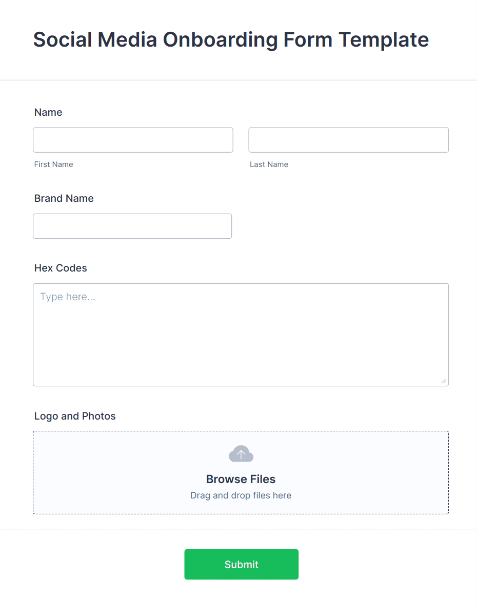 Social Media Onboarding Form Template | Jotform