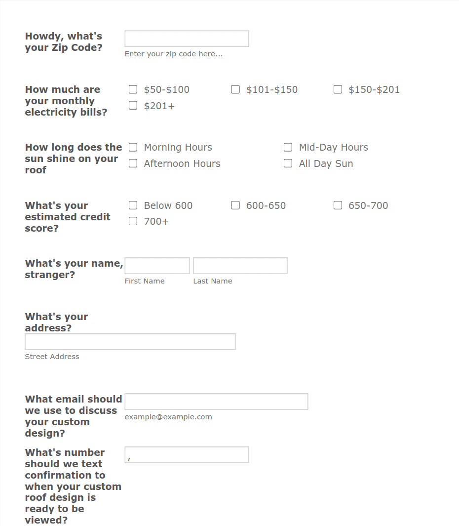 Solar Survey Form Template | Jotform