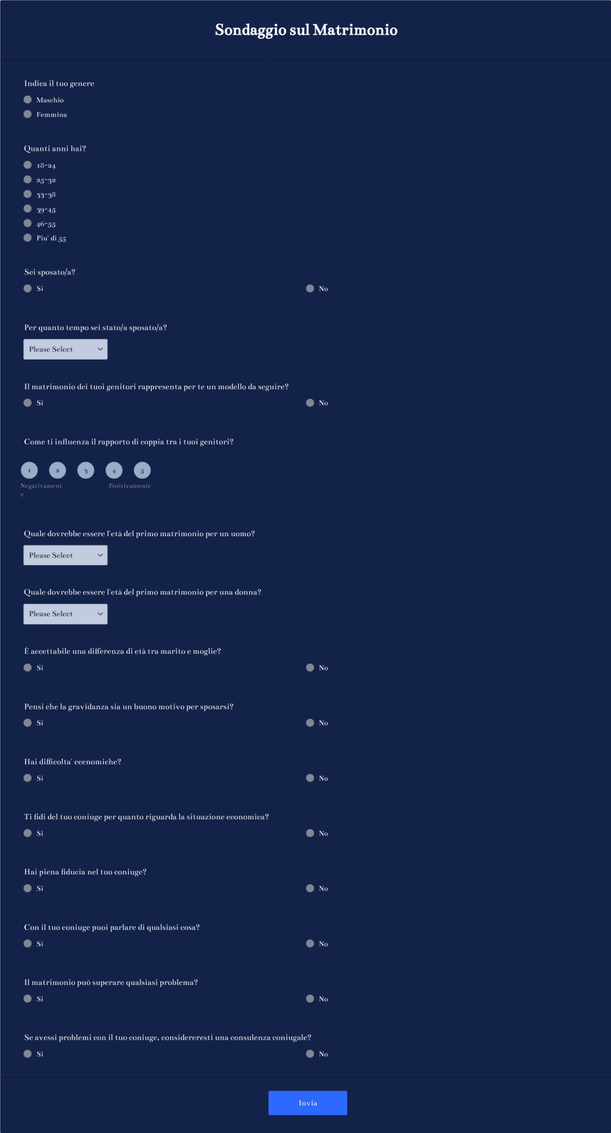 Sondaggio sul Matrimonio Template Modulo | Jotform