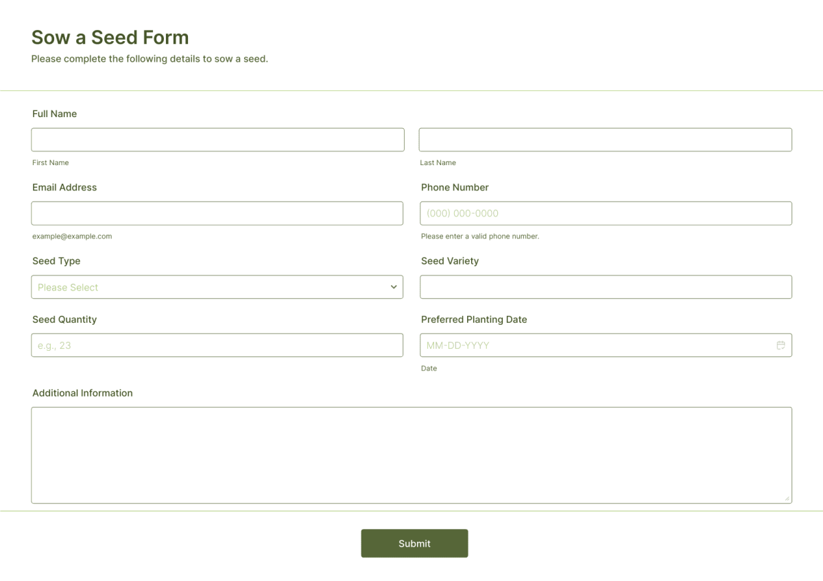 Sow a Seed Form Template | Jotform
