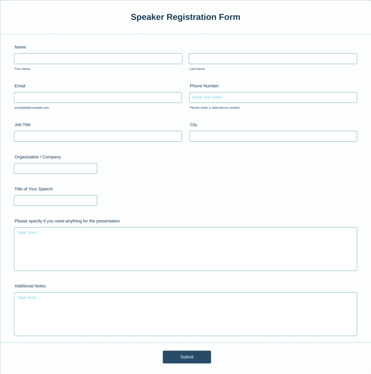 Speaker Registration Form Template | Jotform