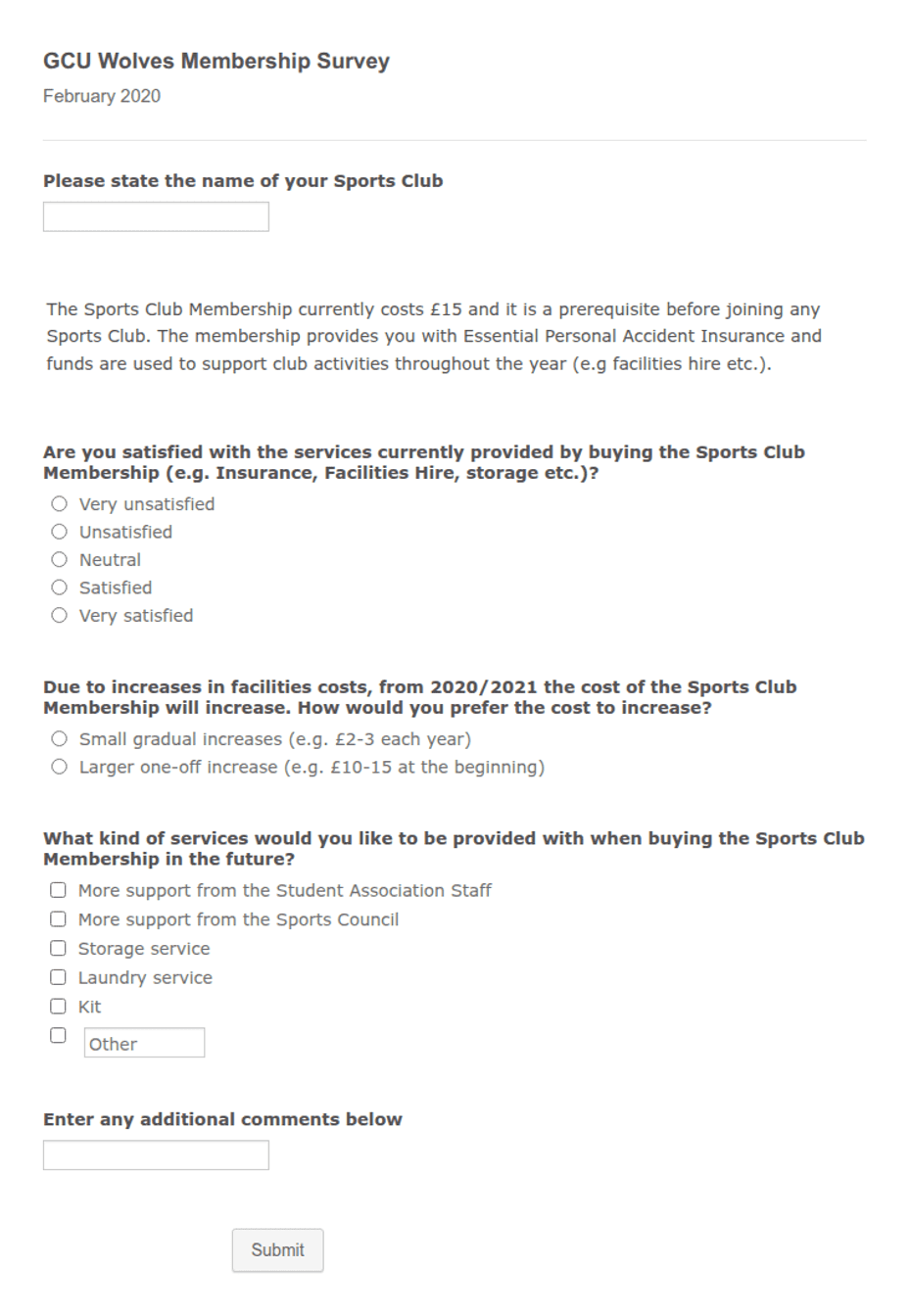 Sports Club Membership Survey Form Template | Jotform