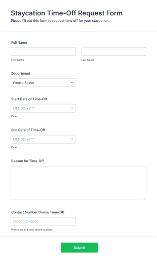 Time Off Request Form Template | Jotform
