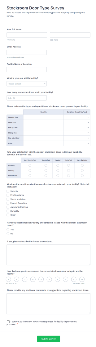 Stockroom Door Type Survey Form Template | Jotform