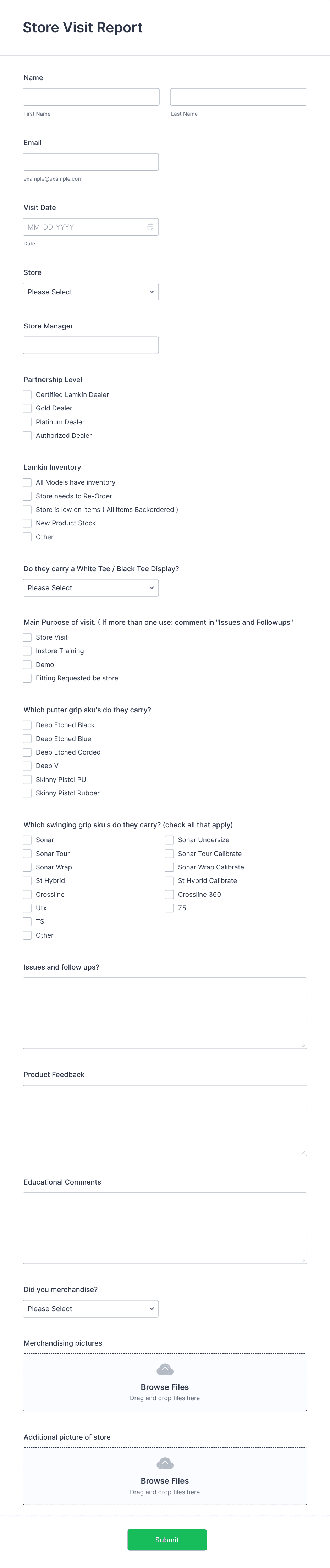 Store Visit Report Form Template | Jotform