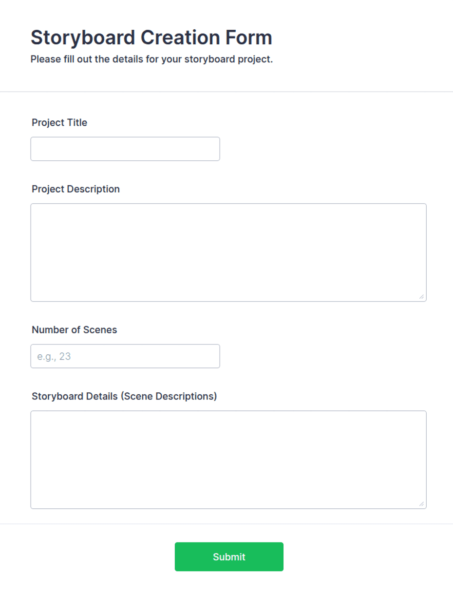 Storyboard Creation Form Template | Jotform