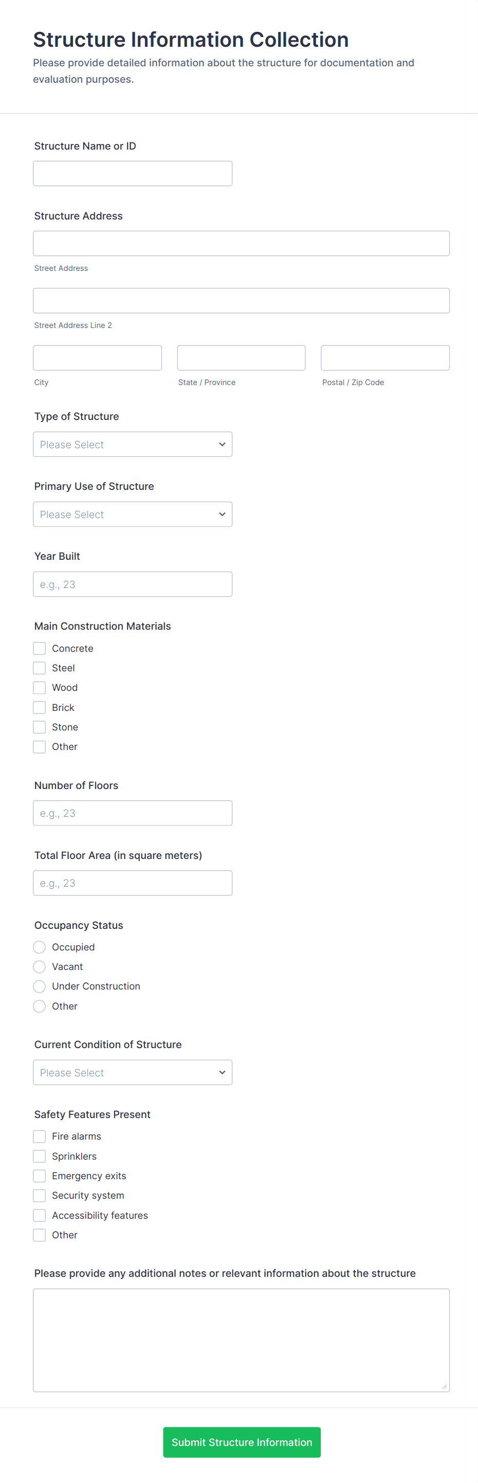 Structure Information Collection Form Template | Jotform