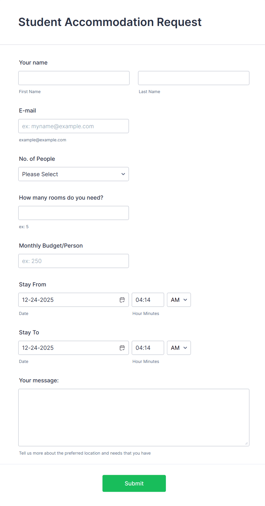 Student Accommodation Request Form Template | Jotform