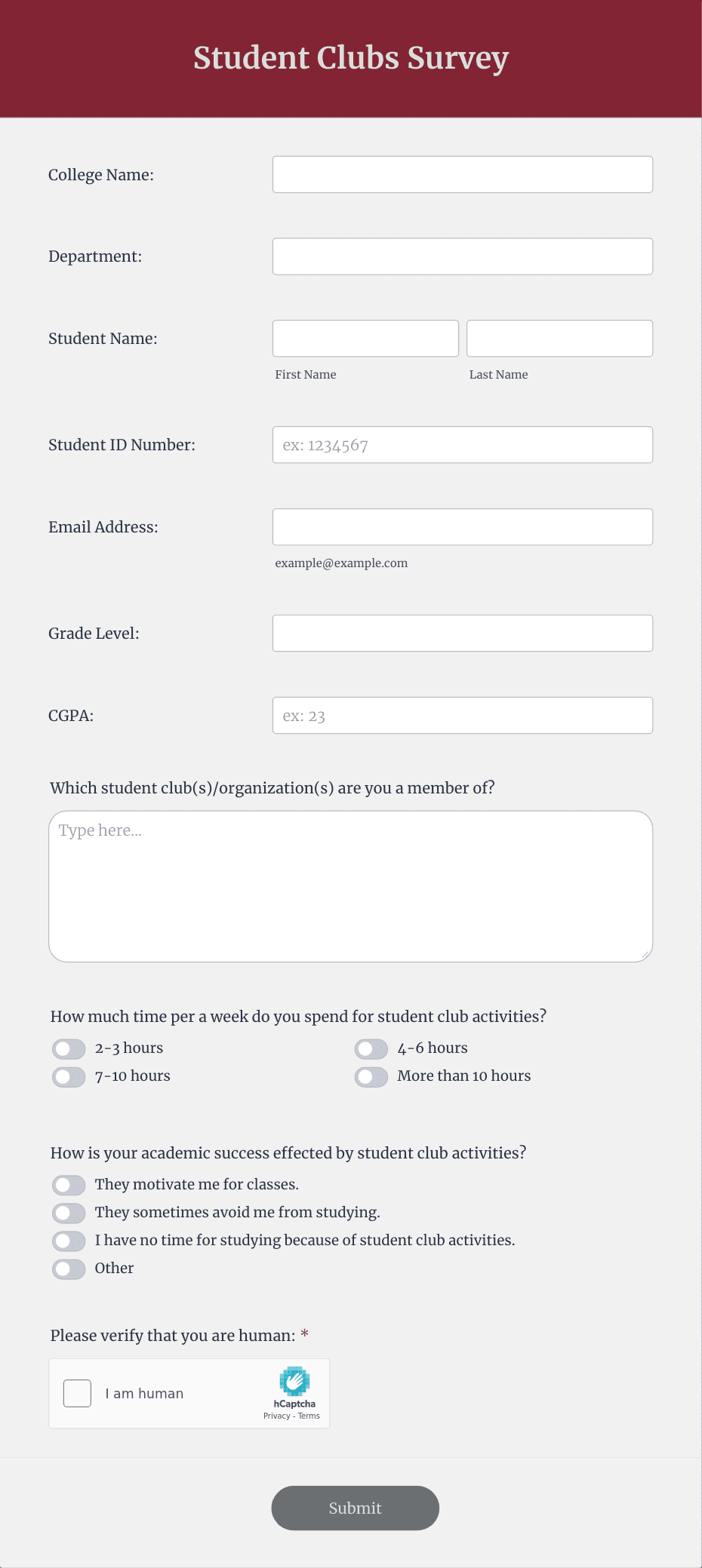 Student Clubs Survey Form Template | Jotform