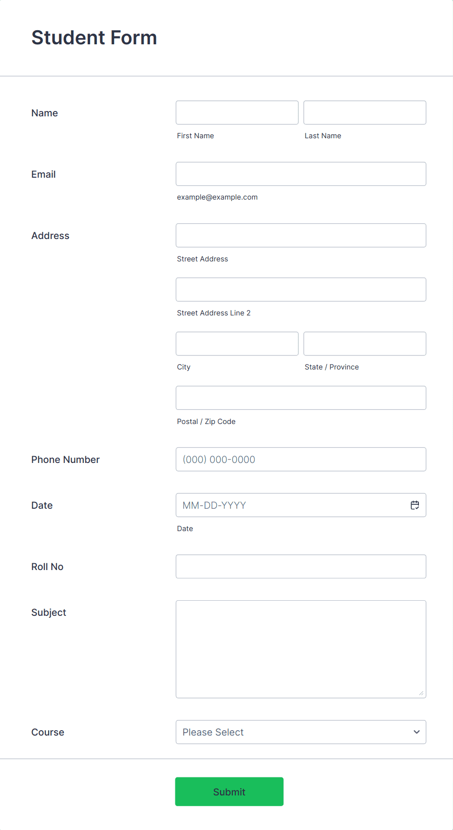 Student Form Template | Jotform
