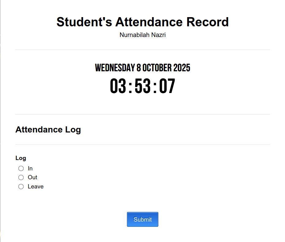 Student's Attendance Record Form Template | Jotform