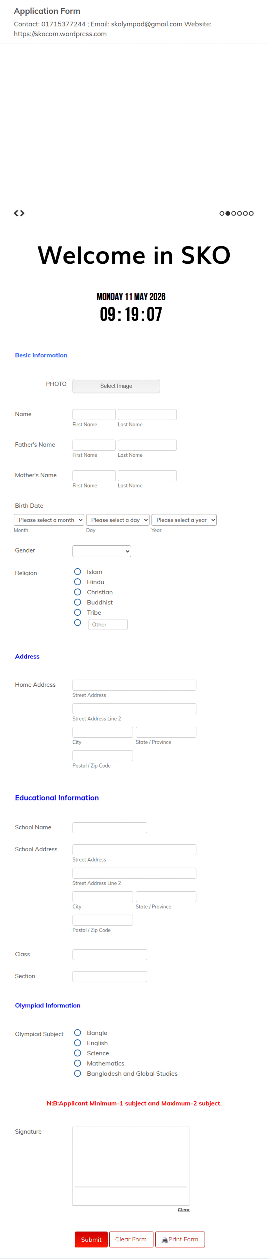Success Of Knowledge Olympiad Form Template | Jotform