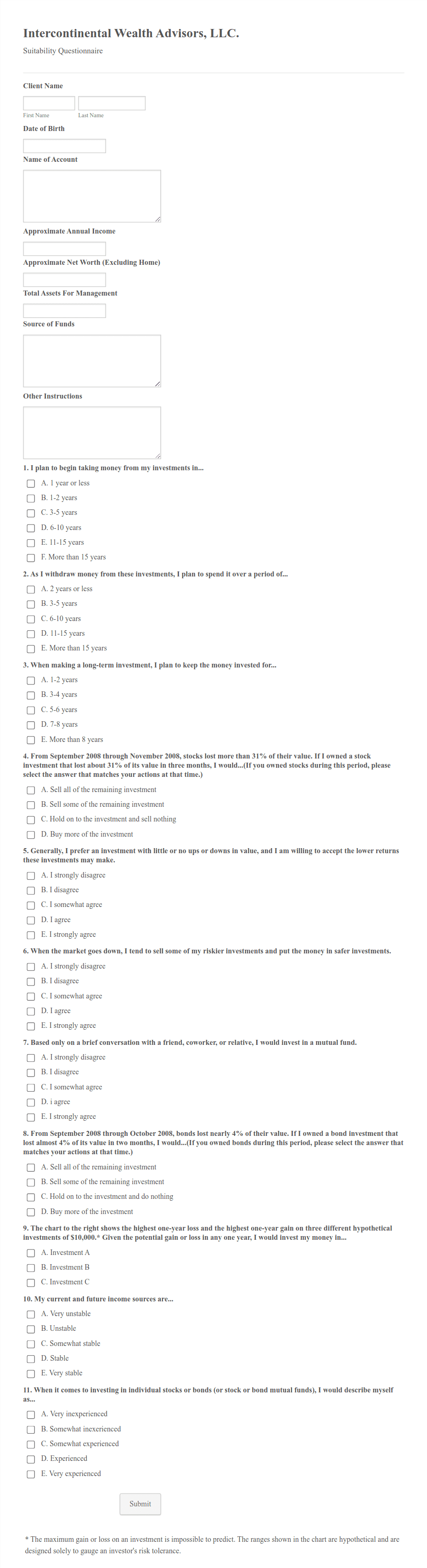 Suitability Questionnaire Form Template | Jotform