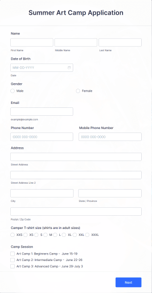 Camp Registration Form Template | Jotform