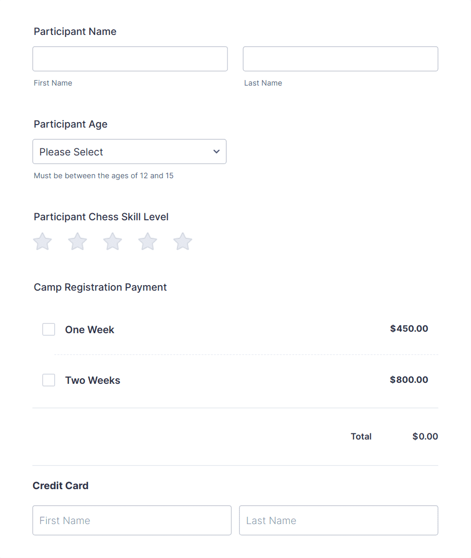 Summer Chess Camp Registration Form Template | Jotform