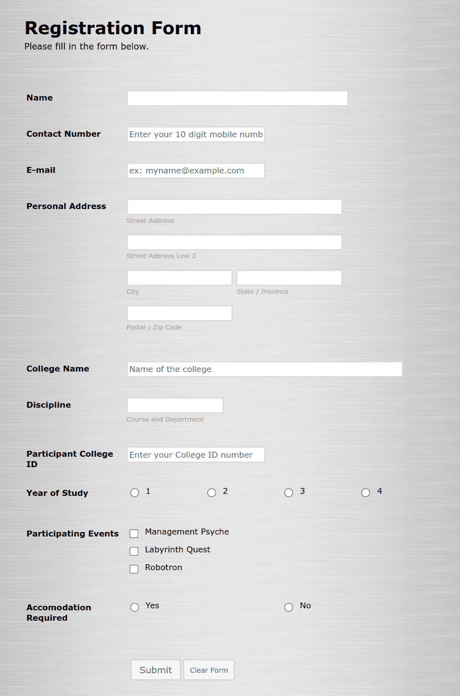 College Event Registration Form Template | Jotform