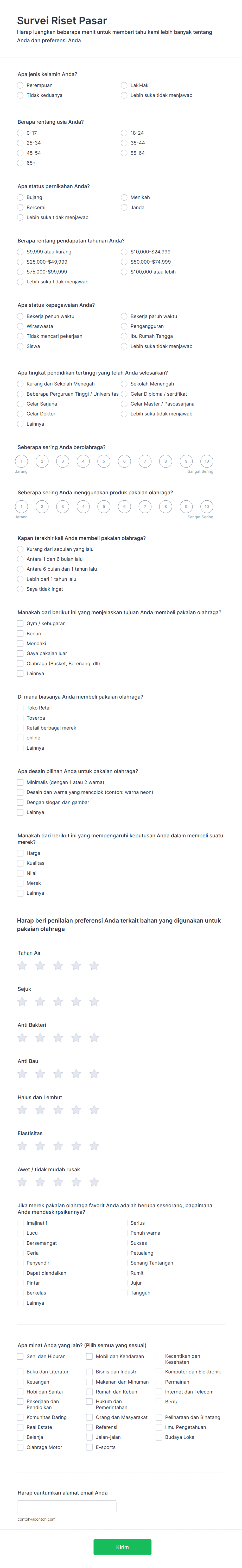 Survei Riset Pasar Template Formulir | Jotform