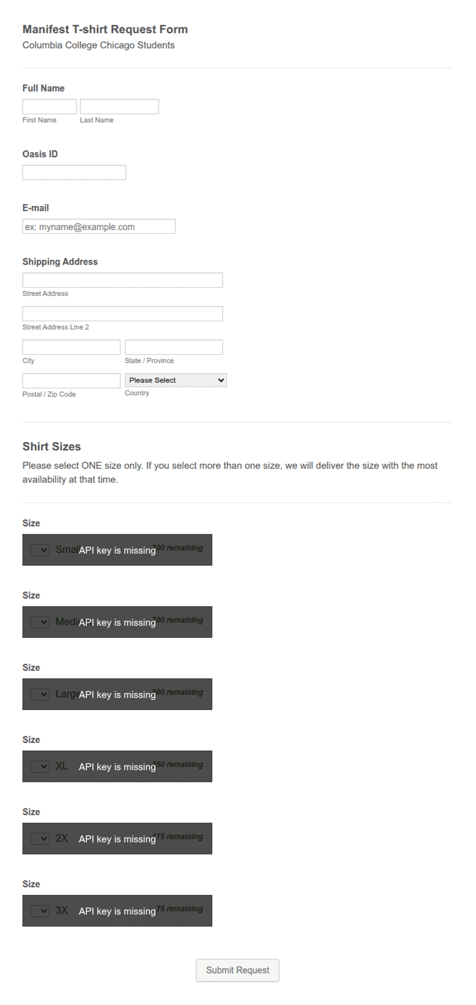 T-shirt Request Form Template | Jotform