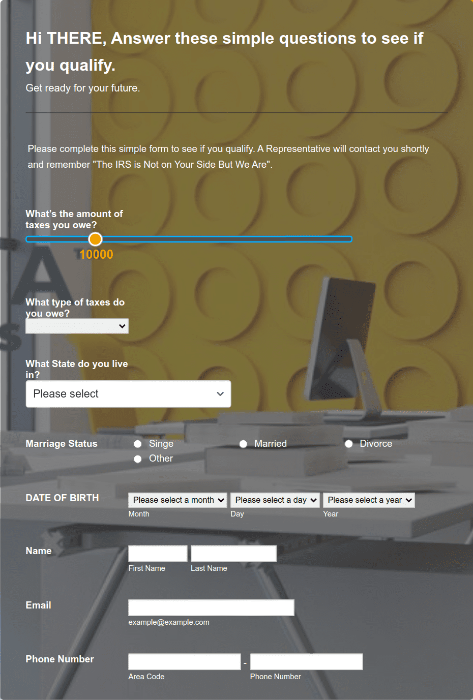 Tax and Financial Service Request Form Template | Jotform